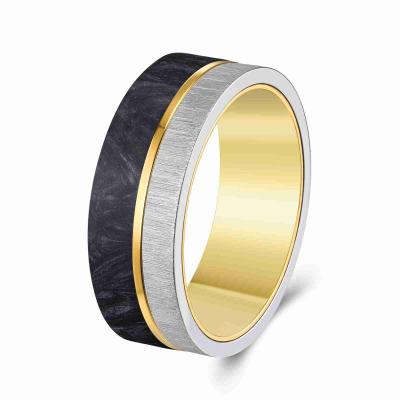 China 2026 Superior Strength Forged Carbon Fiber Wedding Band with Unique Marbled Patterns and Customizable Options for sale