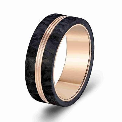 China Superior Strength Forged Carbon Fiber Wedding Band with Unique Marbled Patterns and Customizable Options for Men for sale
