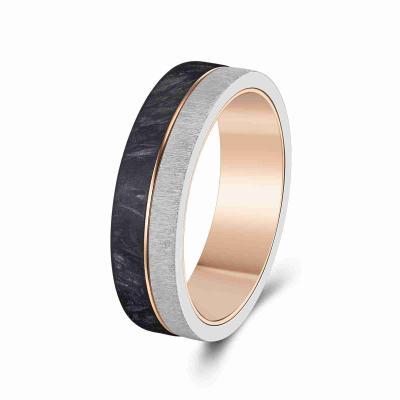 China Forged Carbon Fiber Wedding Band with Unique Marbled Patterns and Customizable Options for Superior Strength for sale