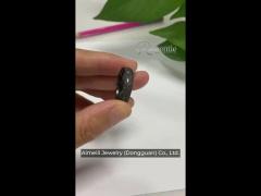 customizable inner ring  rose gold black titanium encrusted zircon couple ring