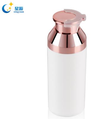 China 100ml PP AS electroplating airless lotion pump bottle with cap for sale