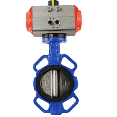 China pneumatic Dn 50 multi-position handle wafer types butterfly cast iron valve for sale
