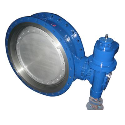 China bare stem Double Three Eccentric Flanged Metal Seat Butterfly Valve of bkvalve for sale