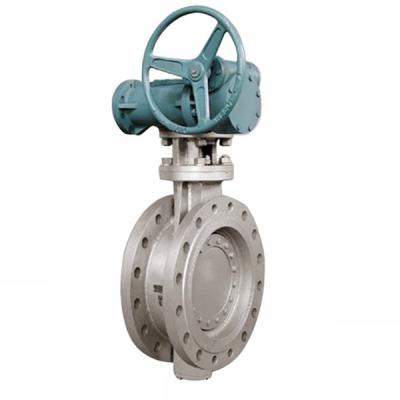China Corrosion Acid and alkali resistance stainless steel  SS304 SS316doubel flanged triple off butterfly valve for sale