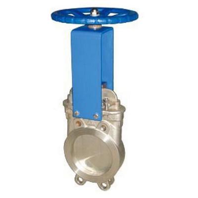 China BKVALVE HANDLE DIN WAFER KNIFE GATE VALVE WITH SS304 SS316 KNIFE for sale