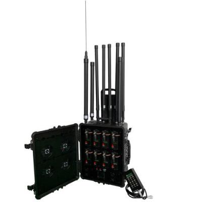 China Man Pack VHF UHF Jammer de señal de teléfono móvil / WiFi / GPS L1,130W Max 5 bandas, 1-2 horas Batería incorporada en venta