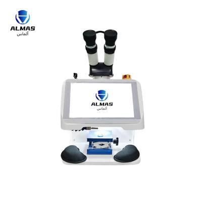 China 150W Mini Desktop Jewelry Laser Welder Machine with 0.1-3mm Welding Spot and Dual Microscope CCD Observation for sale