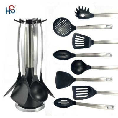 Cina 7PCS utensili da cucina in nylon non appiccicosi con maniglia in acciaio inox in vendita
