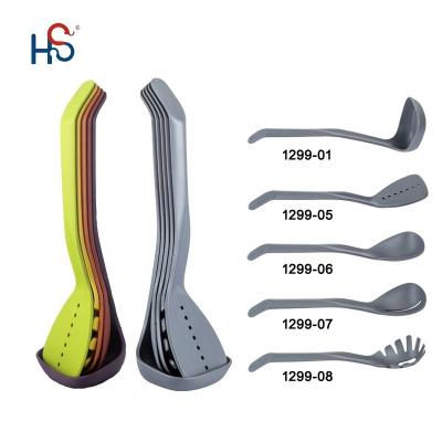 China Nonstick Cooking Made Stylish 5-Piece Compact Nesting Utensil Set in Vibrant Colors for sale