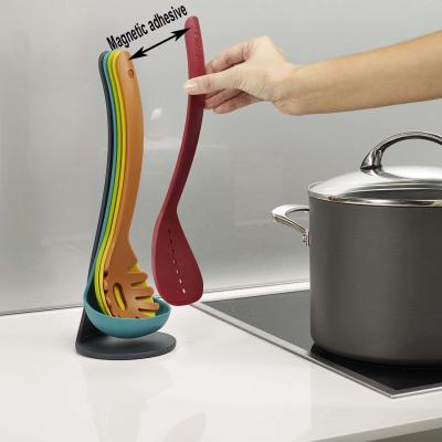 China Nonstick Cooking Made Stylish 5-Piece Compact Nesting Utensil Set in Vibrant Colors for sale