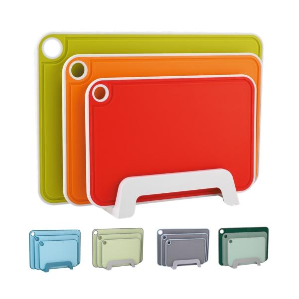 Quality Logo Printed PP Plastic Kitchen Chopping Board with Juice Groove and Nonslip Design for sale