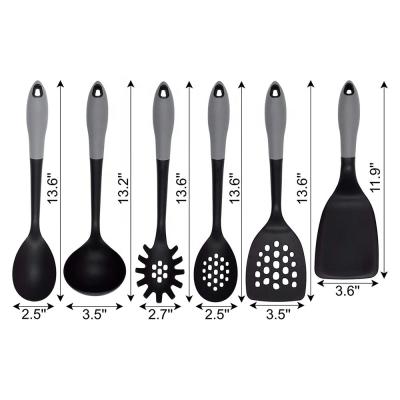 Cina Set di utensili da forno in nylon colorati da 6 pezzi con maniglie di legno e antiaderenti per cucinare in vendita