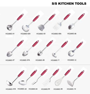 Cina TPR manico di plastica 7 pezzi utensili da cucina in acciaio inossidabile set per tutti gli utensili da cucina in vendita