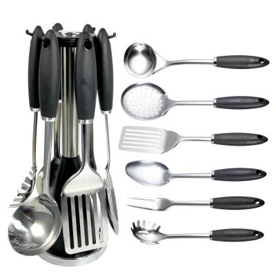 Cina TPR manico di plastica 7 pezzi utensili da cucina in acciaio inossidabile set per tutti gli utensili da cucina in vendita
