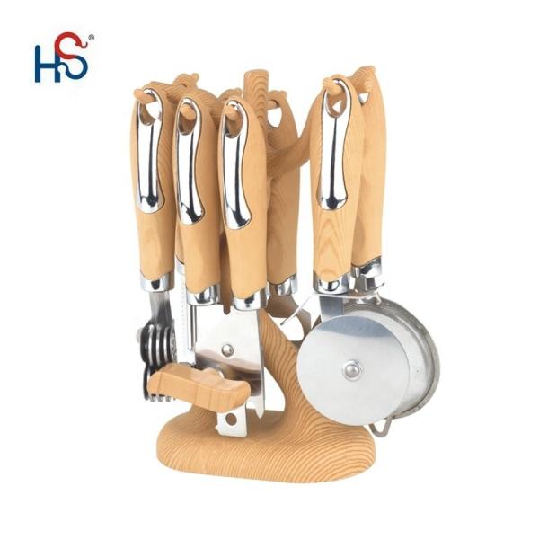 Quality Food Grade Stainless Steel Kitchen Utensils Set with Rainbow Gadgets and Pizza for sale