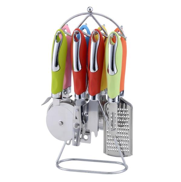 Quality Food Grade Stainless Steel Kitchen Utensils Set with Rainbow Gadgets and Pizza for sale