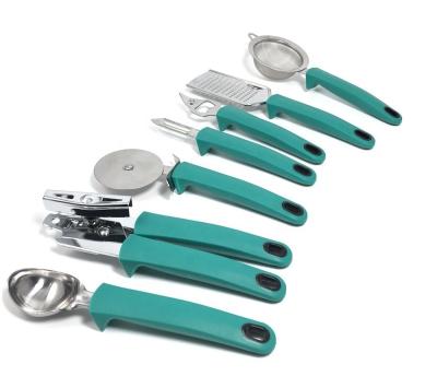 Cina Home Cucina TPR Maniglia utensili in acciaio inossidabile Set con porta e altri utensili da cucina in vendita