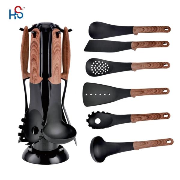 Quality 7pcs Kitchen Utensils Set Heat Resistant Silicone Cooking Tools for Non-stick for sale