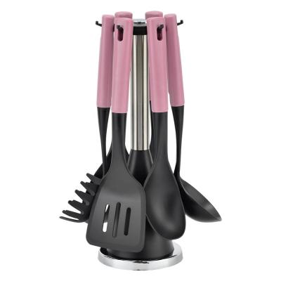 Cina 7 pezzi utensili da cucina utensili da cucina set con maniglie colorate durevole e resistente al calore in vendita