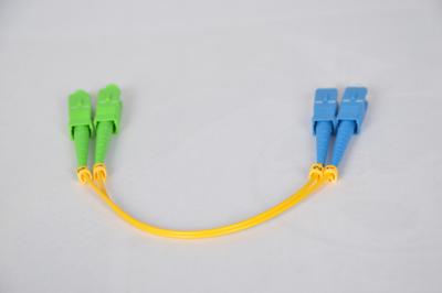 China Singlemode Duplex Fiber Patch Cord Low Insertion Loss FTTA Network , Yellow Color for sale