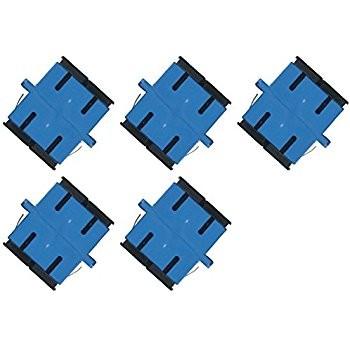 China SC Duplex Fiber Optic Connector Adapters Single Mode With Flange , Blue Color for sale