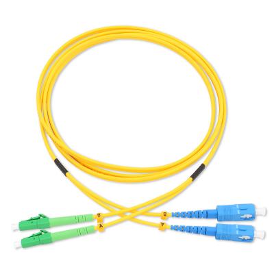 China Fiber Optical Patch Cord LC / APC to SC / UPC Duplex Fiber G657 LSZH Jacket for sale