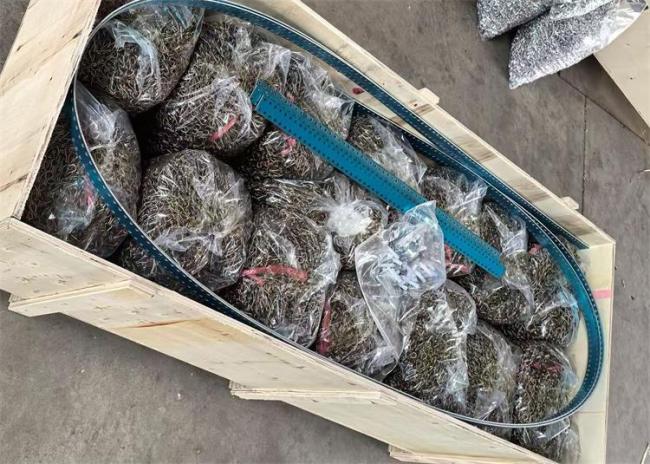 Custom aluminum chain curtain in commercial space