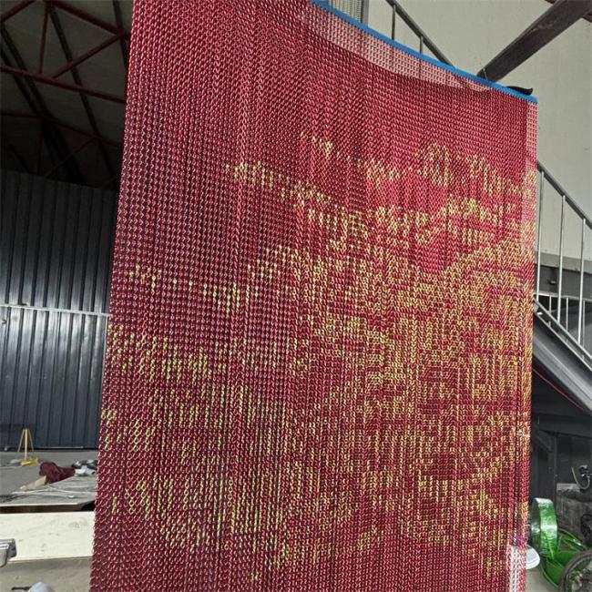 Golden aluminum chain curtain in interior design