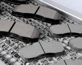 Detailed view of conveyor belt construction