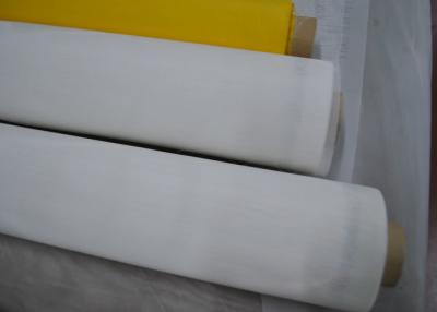 China Low Elasticity PET Silk Screen Mesh Roll With White Monofilament Polyester for sale