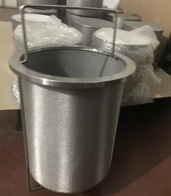 China Tambor de aço inoxidável personalizado do cartucho da tela de filtro da rede de arame com punho à venda