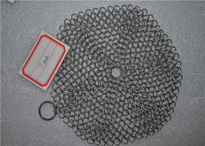 China Square Stainless Steel Chainmail Scrubber With Non-toxic , Cast Iron Cleaner for sale