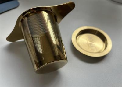 China Customized Gold Stainless Steel 304 Loose Leaf Tea Filter Strainer Reusable Metal Tea Filter Infuser for sale