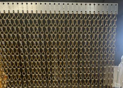 China Aluminium-Gitter-Doppel-Haken-Kette-Fliegen-Metall-Gitter-Vorhang für Restaurant zu verkaufen