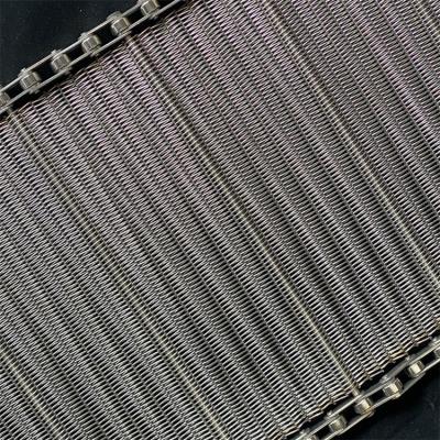 China Stainless Steel Spiral Wire Mesh Belt Balance Weave Mesh Belt With Chain For Conveyor for sale