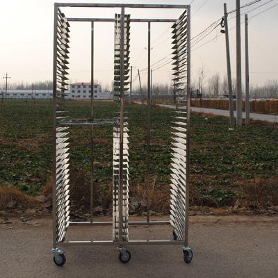 China Carrinho de estante de aço inoxidável de qualidade alimentar com rodas resistentes a altas temperaturas for sale