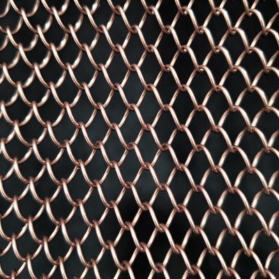 China  Metal Mesh Curtain Bronze finish Hanging Wire Mesh Room Dividers For Ceiling for sale
