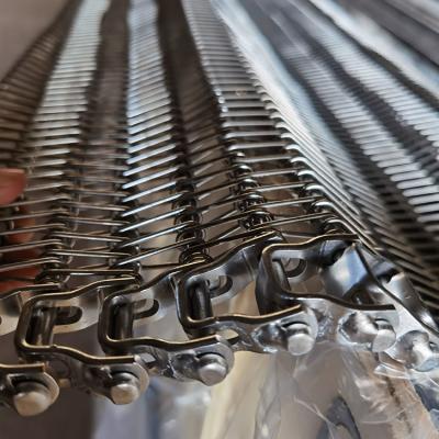 China Custom Size 304 Stainless Steel Spiral Grid Wire Mesh Conveyor Belt for Cooling Bread for sale