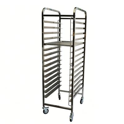 China Stainless Steel Aluminium Oven Baking Tray 600 X 400 Commercial Bread Trolley Cart Shelves Bakery Rack with 20 pan for sale