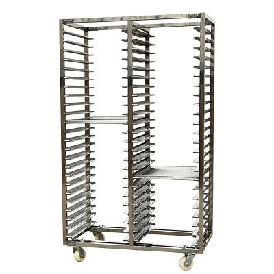 China Industrial Professional bakery bread Rolling Cooling rotary Oven Stainless Steel multi layer Pan Bun Tray rack trolley cart for sale