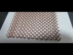 Durable Decorative Gold Aluminum Stainless Steel Metal Chain Link Coiled Drapery Wire Mesh Curtain F