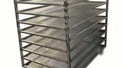 Stainless Steel Aluminium 600 X 400 rotary Oven Half bakery bread rack trolley cart for cooling