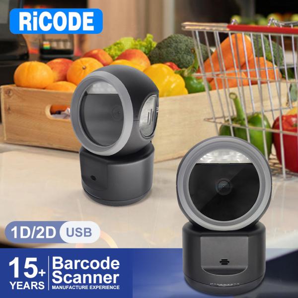 Quality RiCODE 2024 New 2D QR Code Barcode Scanner Desktop Handsfree Table Top Code for sale