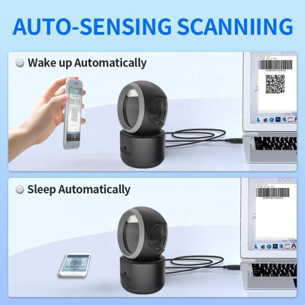 Quality RiCODE 2024 New 2D QR Code Barcode Scanner Desktop Handsfree Table Top Code for sale