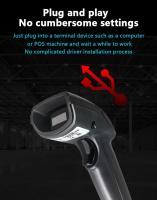 China High Speed Handheld Barcode Scanning Gun 2D QR Code Wireless Barcode Scanner for sale