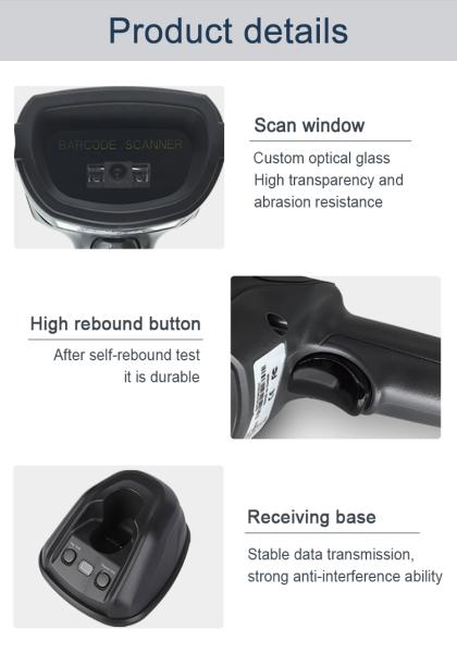 Quality High Performance Wireless Barcode Scanner 1D 2D Barcode Reader Handheld Bar Code for sale
