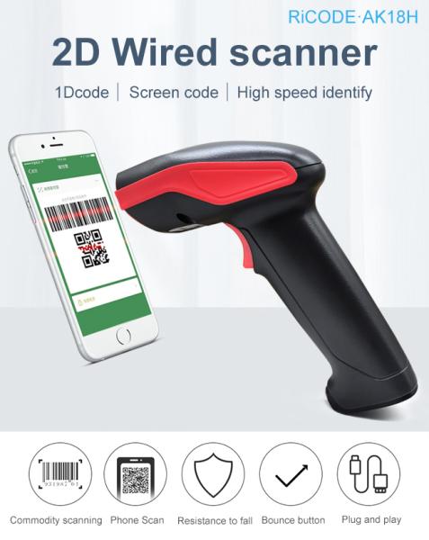 Quality AK18H Mobile Payment QR Bar Code Reader Wired USB Portable Handheld 1D 2D QRcode for sale