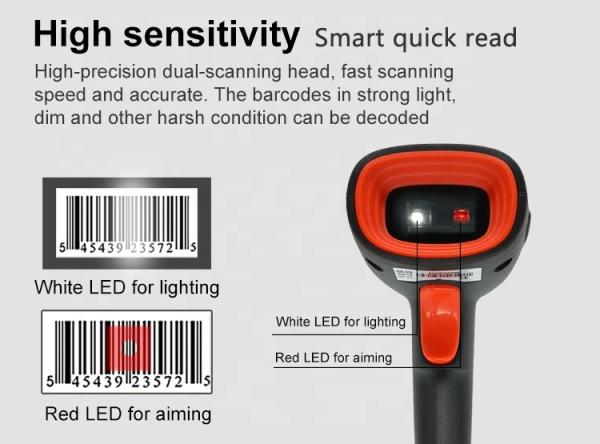 Quality Portable Barcode Scanner 2D QR Bar Code Reader Wired Barcode Scanners for for sale
