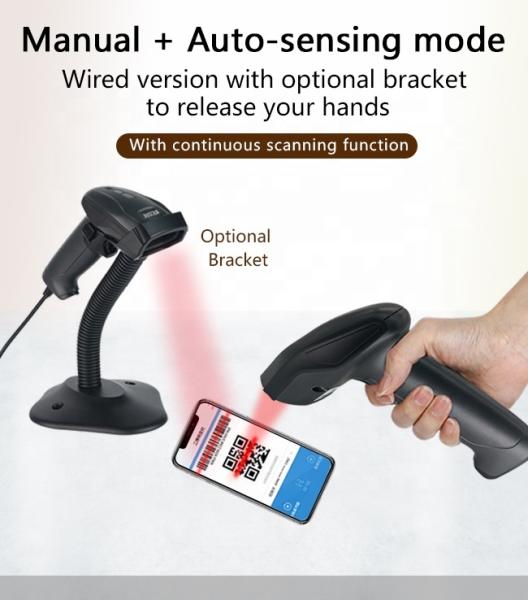 Quality Handheld Wired 1D 2D QR Bar Code Scanner IP52 protection Good Price Barcode for sale
