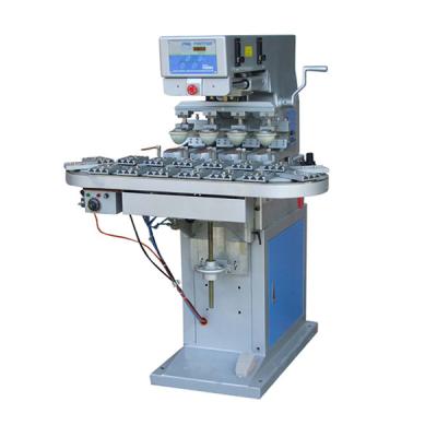 China multi-functional pneumatic four color pad printing machine with conveyor for sale for sale